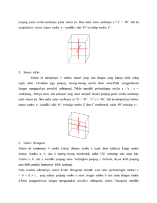 Materi singkat kristalografi dan mineralogi | DOCX