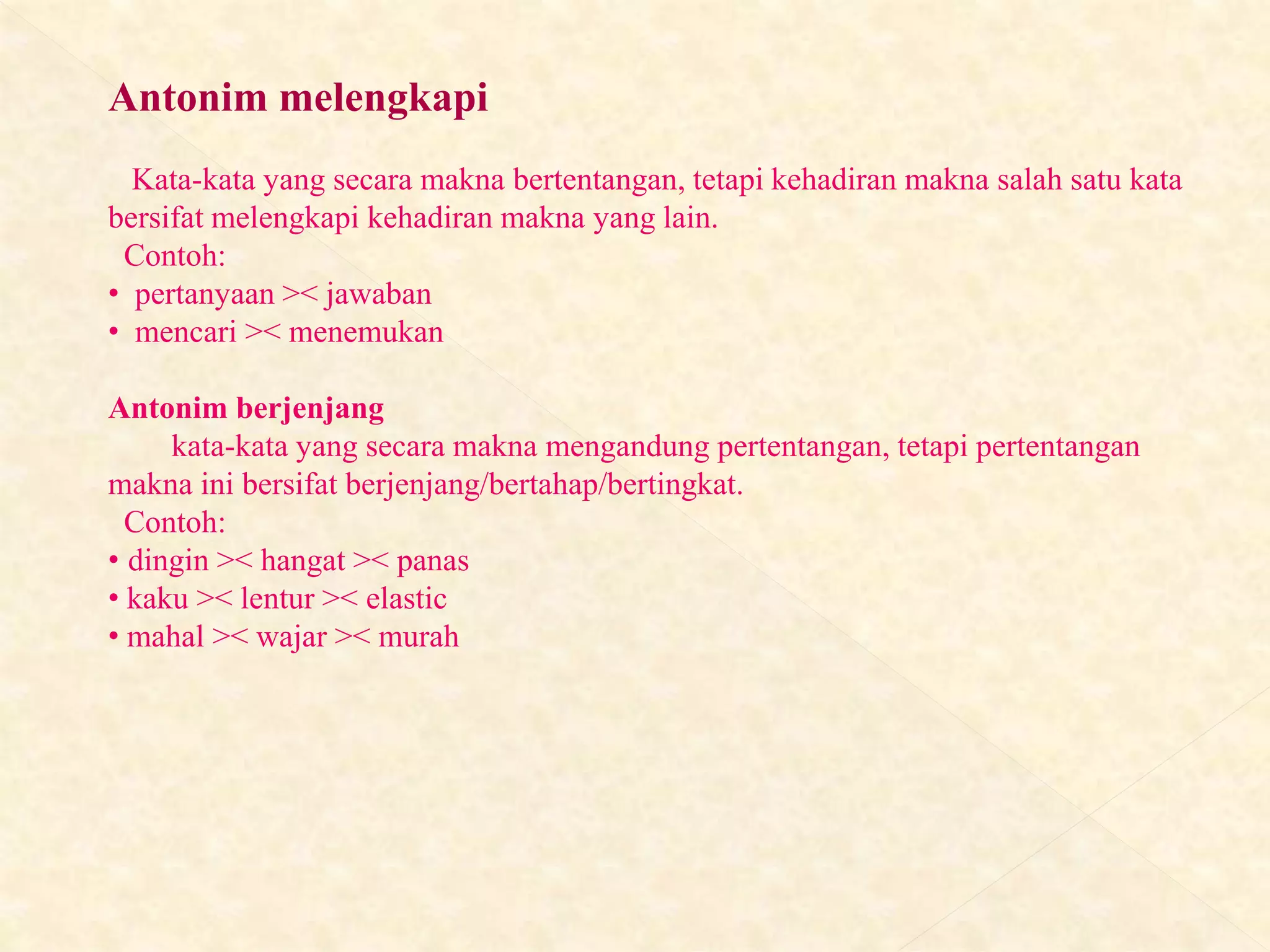 Materi sinonim dan antonim | PPTX