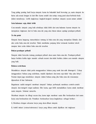 Materi sinopsis | DOCX