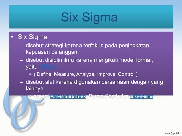 Materi six sigma | PPTX