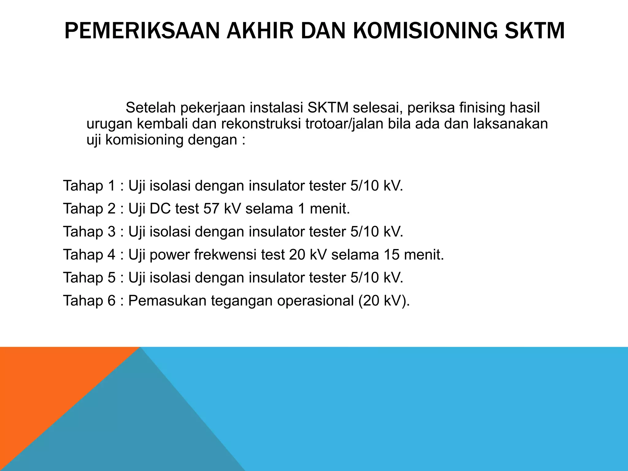 Prosedur Penyelenggaraan Konstruksi Saluran Kabel Tegangan Menengah | PPTX
