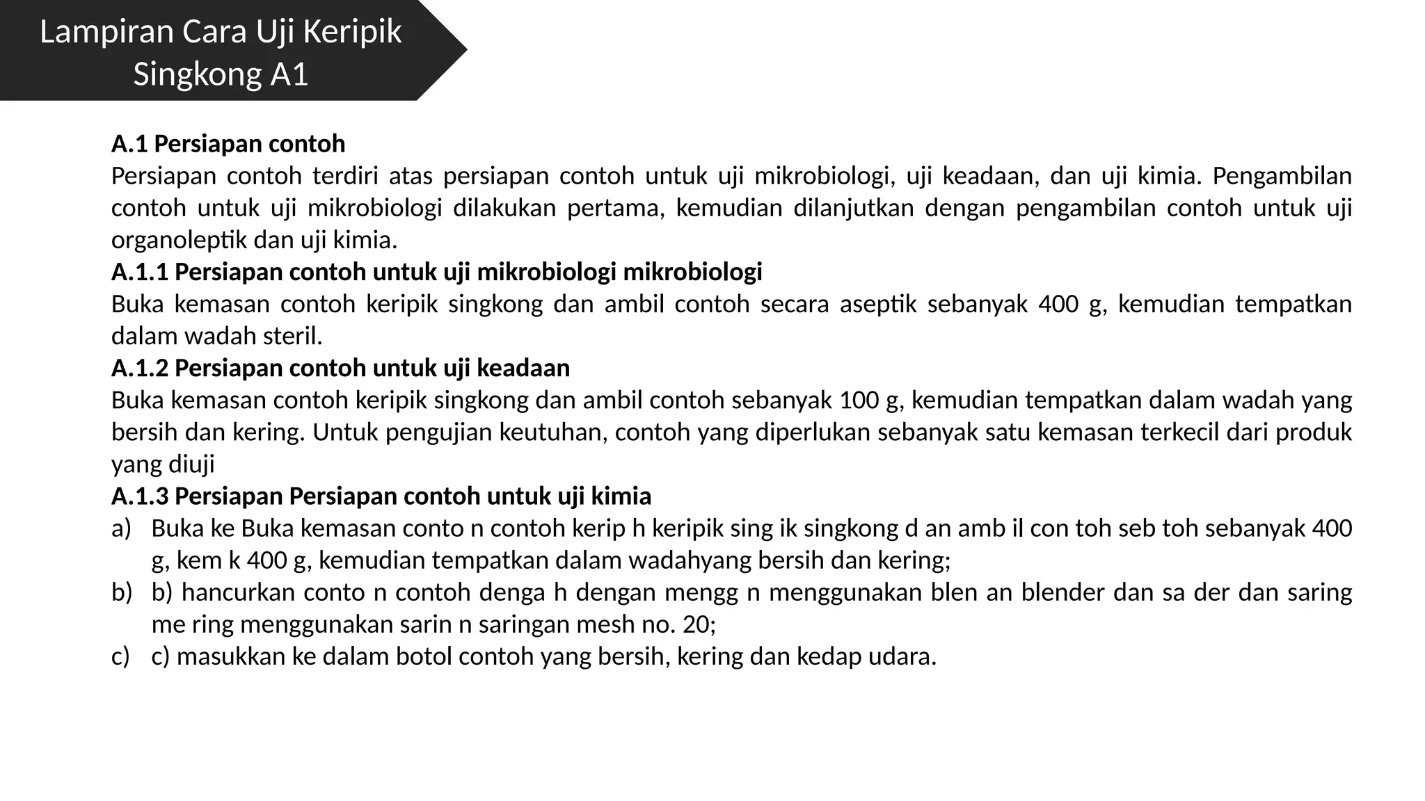 Materi SNI 4305 Keripik Singkong 2018 00 | PPTX