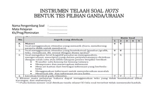MATERI SOAL HOTS (Penyusunan Soal HOTS). | PDF