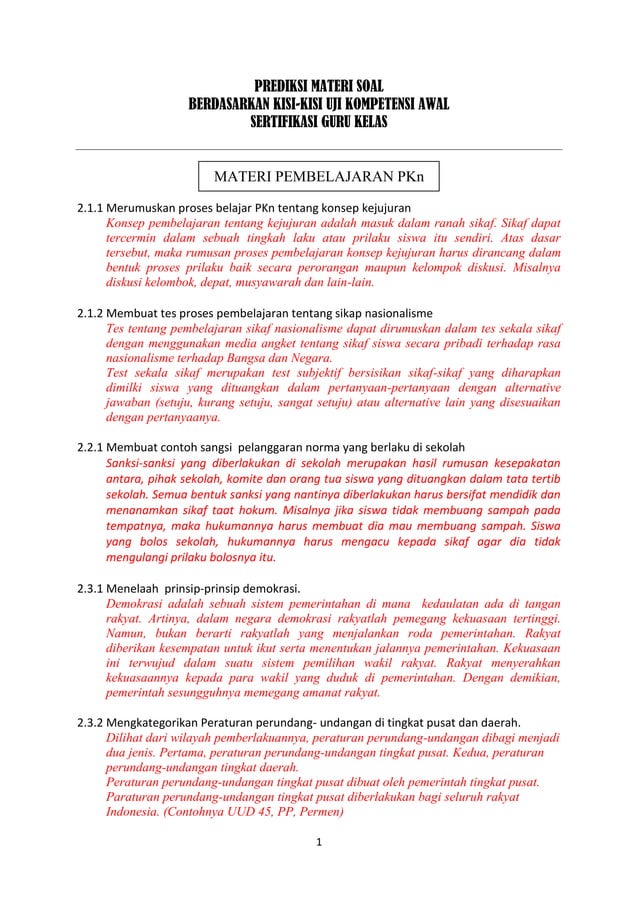 Materi soal pkn | PDF