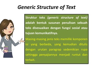 Materi social function, generic structure, and language | PPTX