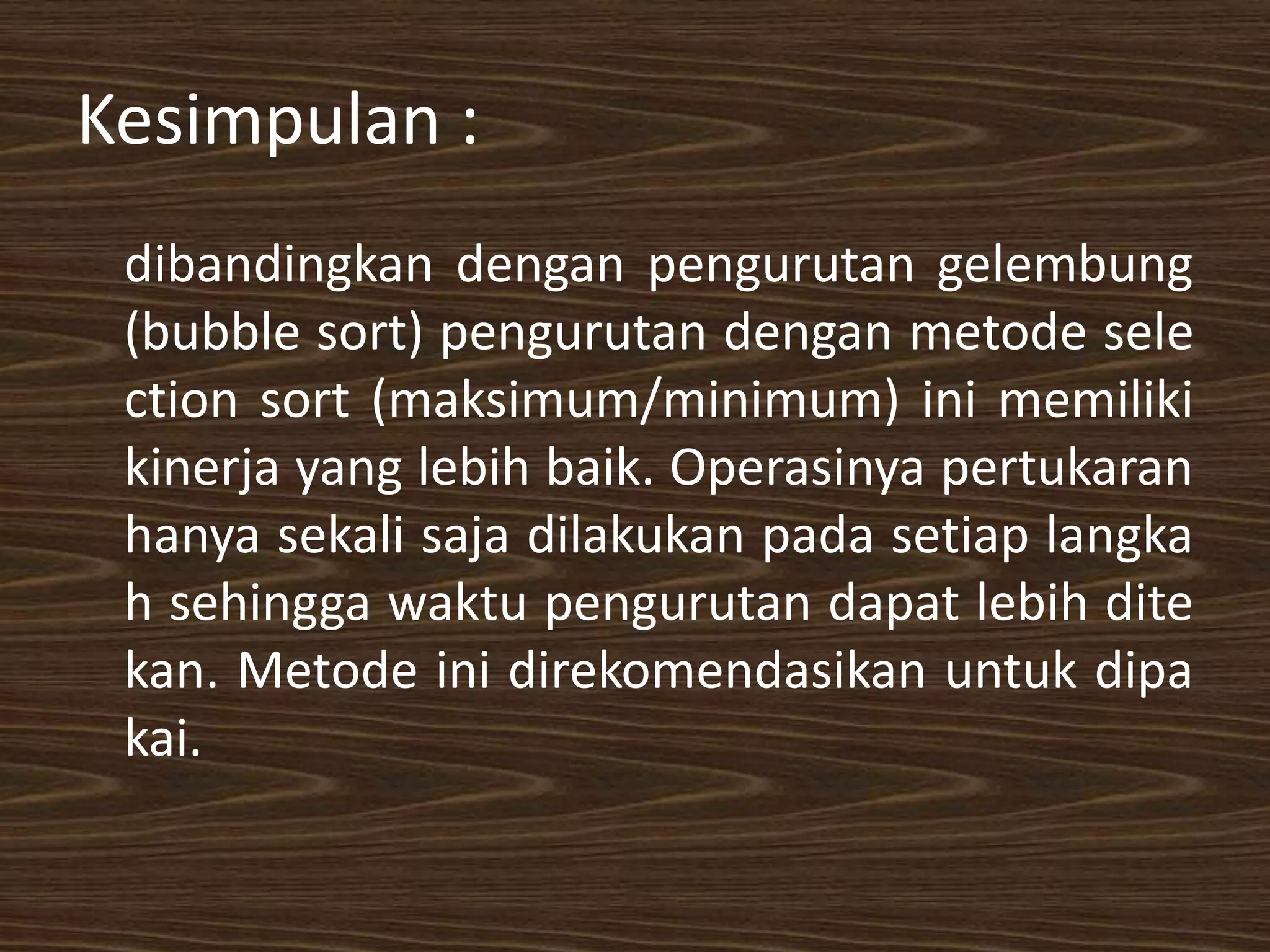 Materi sorting(pengurutan)-Dasar-Dasar Pemprograman | PPTX