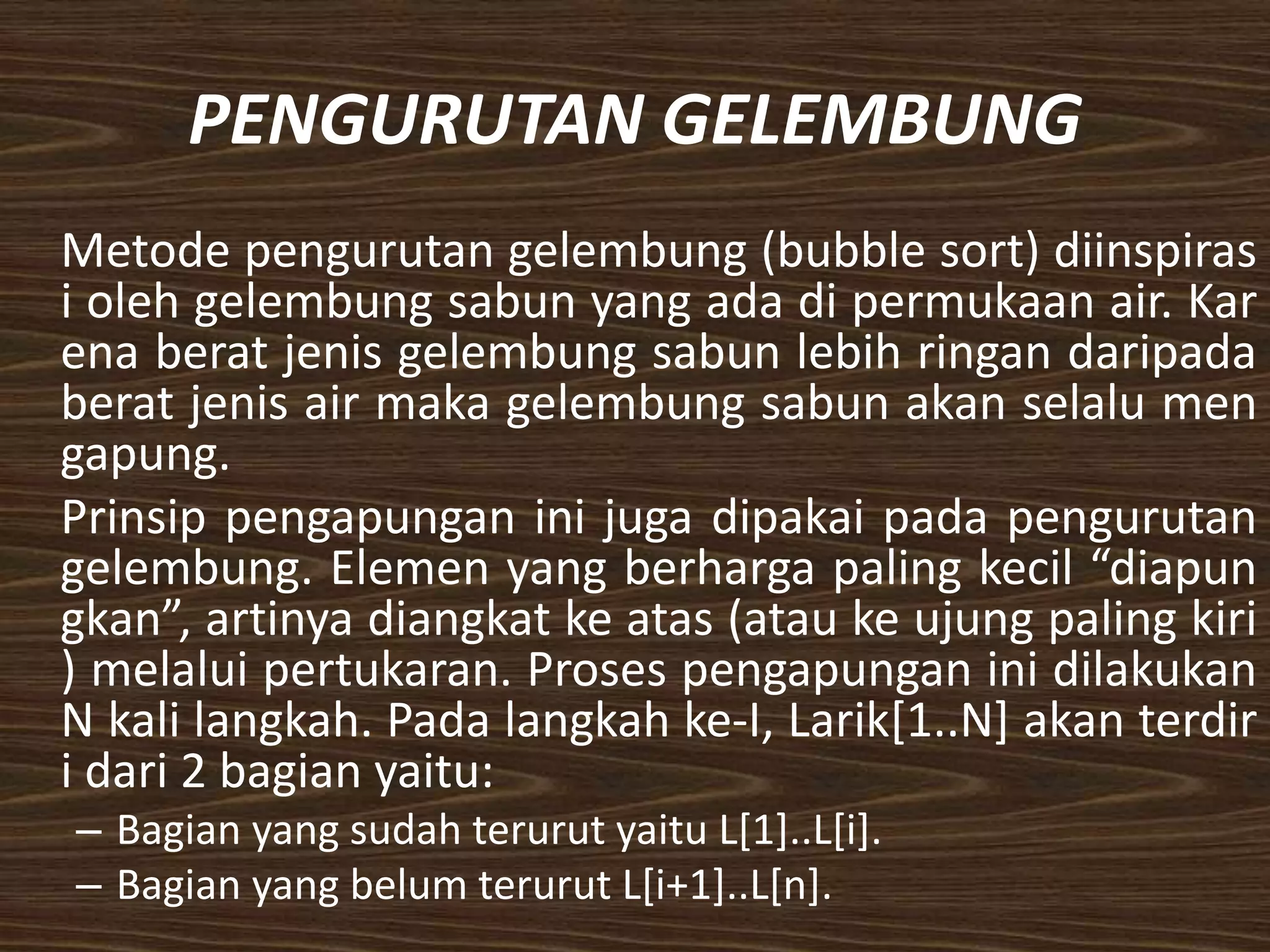 Materi sorting(pengurutan)-Dasar-Dasar Pemprograman | PPTX