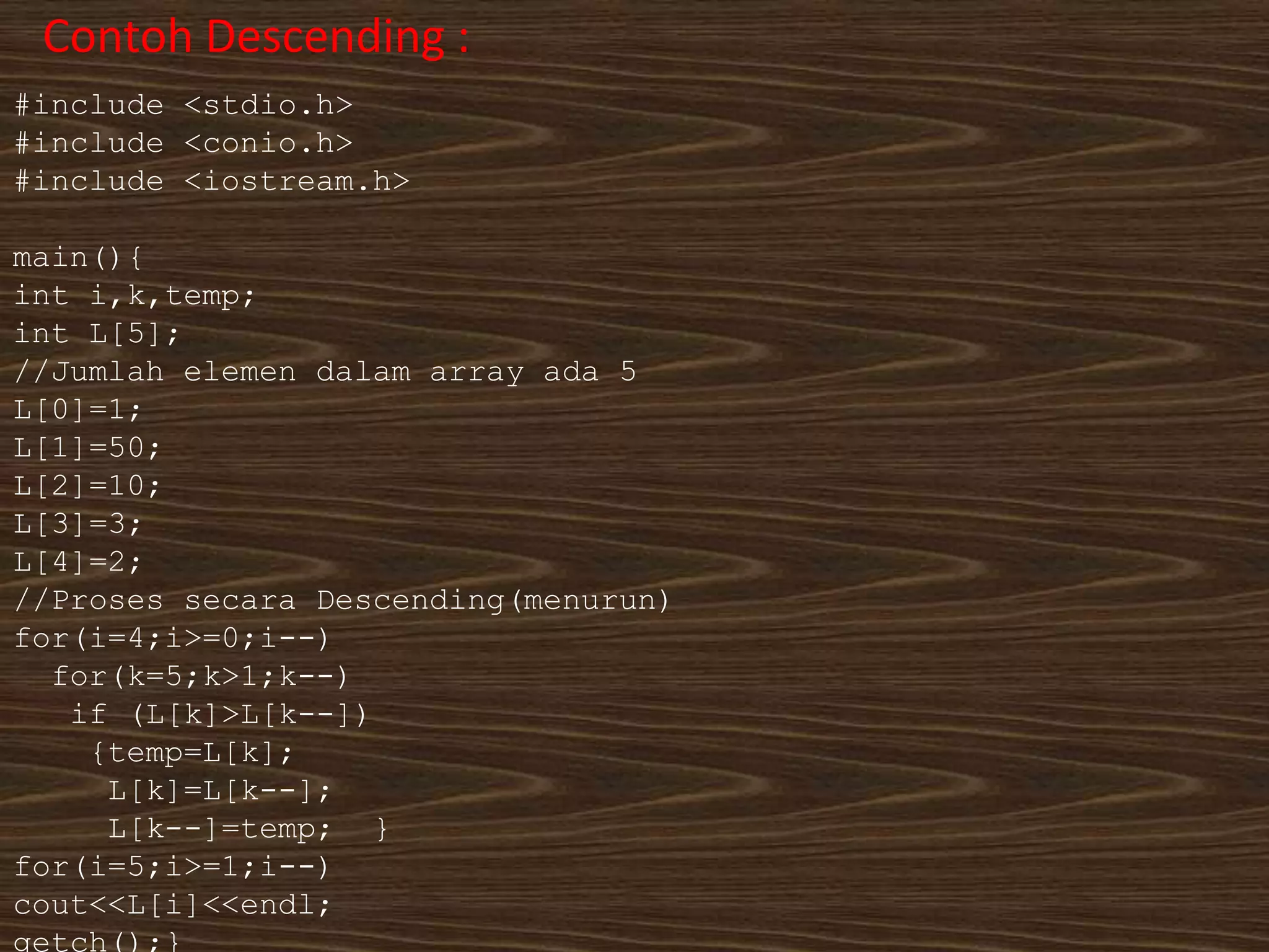 Materi sorting(pengurutan)-Dasar-Dasar Pemprograman | PPTX