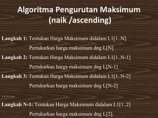 Materi sorting(pengurutan)-Dasar-Dasar Pemprograman | PPTX