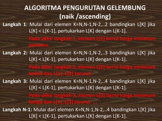 Materi sorting(pengurutan)-Dasar-Dasar Pemprograman | PPTX
