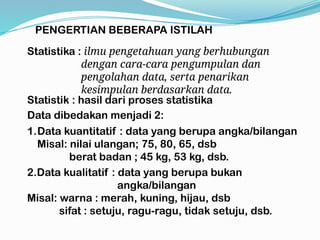 materi statitik kelas8 semester 2 tentang dasar-dasar statika | PPTX