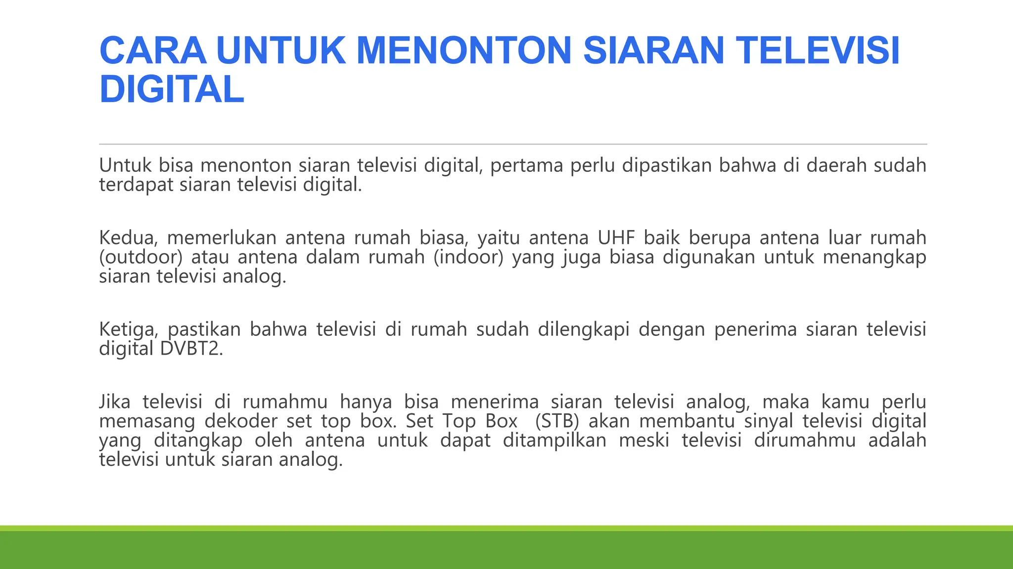 Materi STB TV DIGITAL lengkap dengan penjelasan penjelasan yang praktis jelas dimengerti dan ...