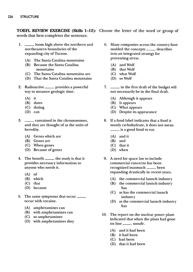 Materi STRUCTURE & WRITTEN EXPRESSION TOEFL (Deborah_Phillips_Longman ...