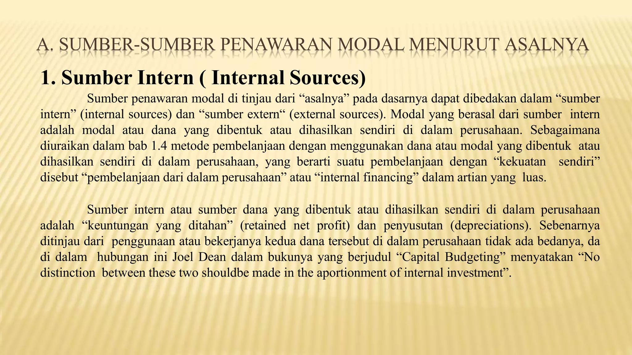 Materi sumber sumber penawaran modal - kelompok 4 | PPTX