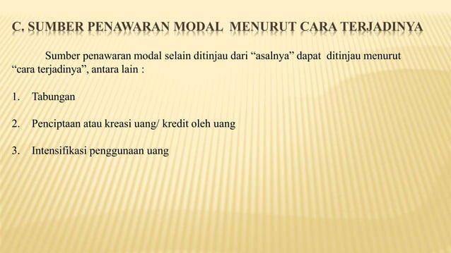 Materi sumber sumber penawaran modal - kelompok 4 | PPTX