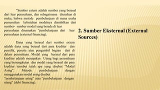 Materi sumber sumber penawaran modal - kelompok 4 | PPTX