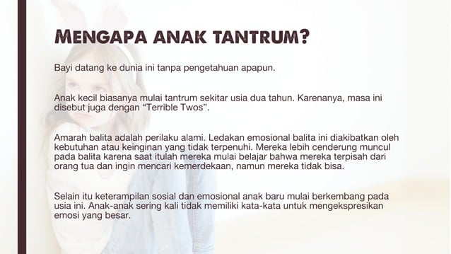 Slide Modul Ajar Materi Tantrum pada Anak | PDF