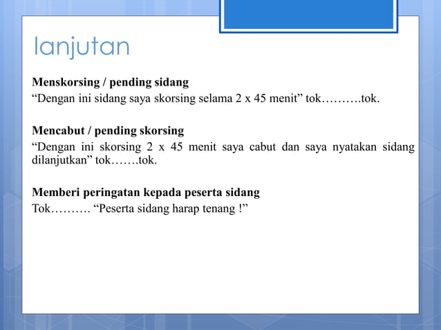 Materi teknik persidangan dalam organisasi | PDF