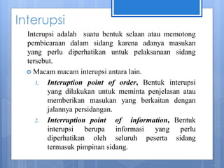 Materi teknik persidangan dalam organisasi | PDF