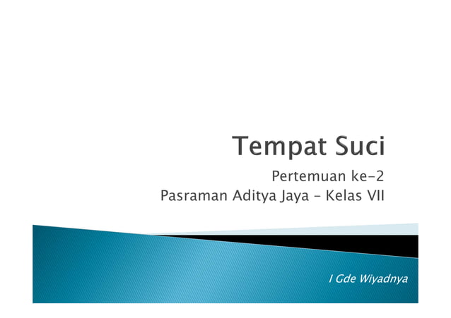 Materi tempat suci (pertemuan 2) | PDF