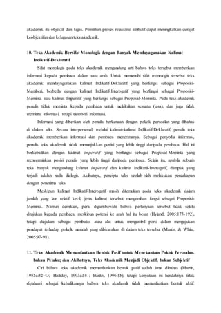 Ciri-ciri Teks Akademik | PDF