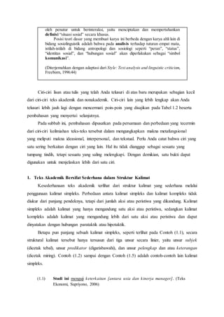 Ciri-ciri Teks Akademik | PDF