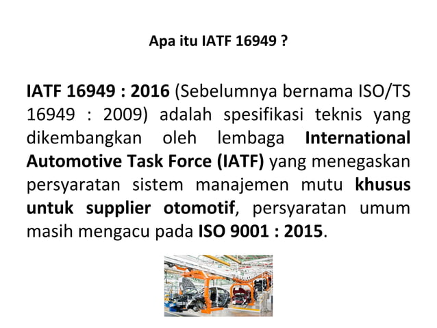 IATF16949:2016 Automotive QMS Awareness | PDF