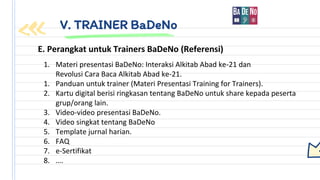 SABDA MLC: Training for Trainers BaDeNo | PPT
