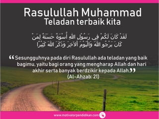Materi training motivasi keteladanan rasulullah para sahabat dan ulama ...