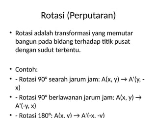 materi transformasi geometri translasi refleksi | PPTX