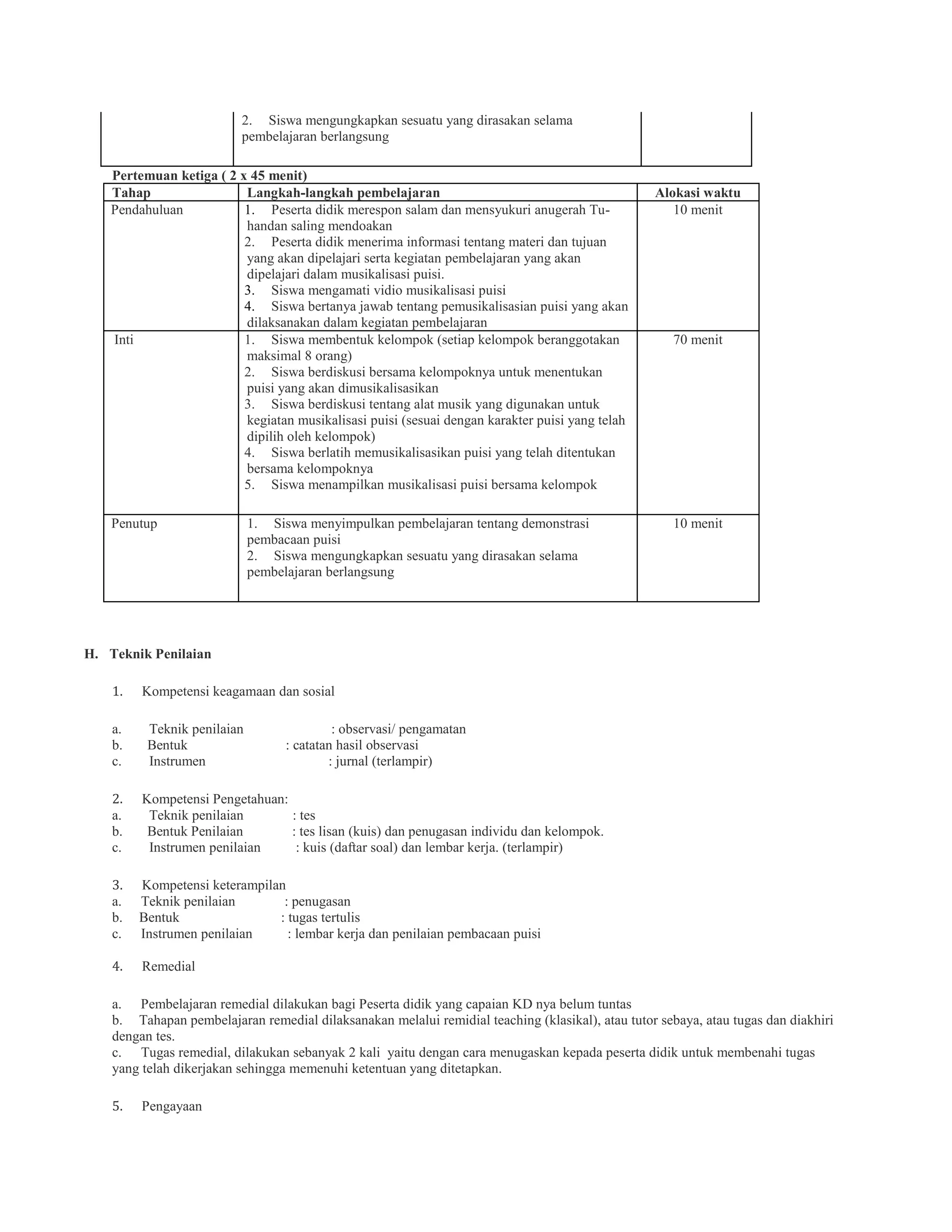 Materi,tugas,rpp,lampiran 4 | PDF