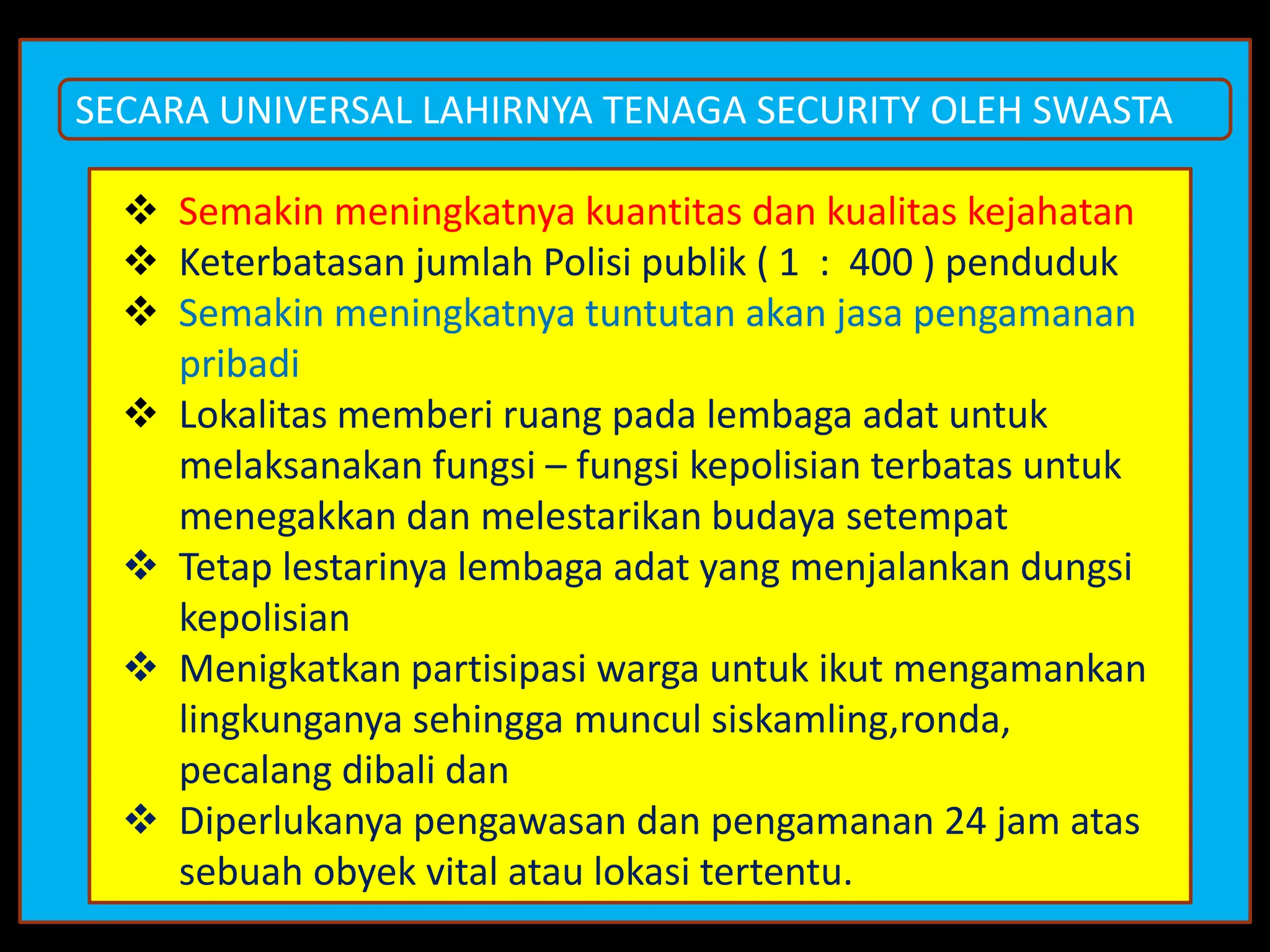 MATERI SECURITY TUGAS POKOK, FUNGSI dan PERANAN (TUPOKSIRAN) | PPTX