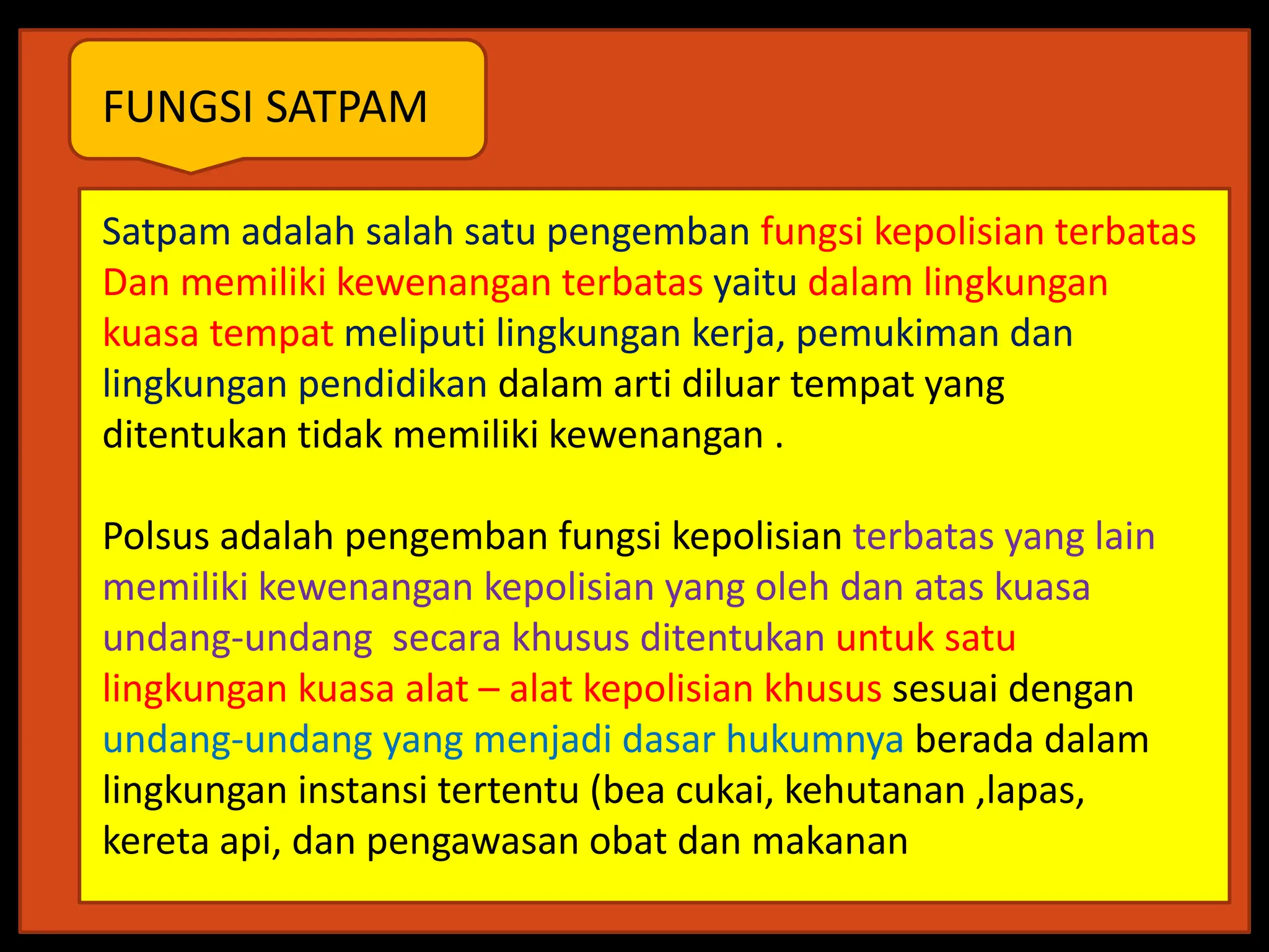 MATERI SECURITY TUGAS POKOK, FUNGSI dan PERANAN (TUPOKSIRAN) | PPTX