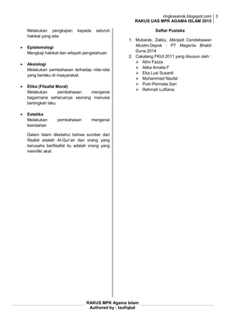 Rakus UAS MPK Agama Islam | PDF