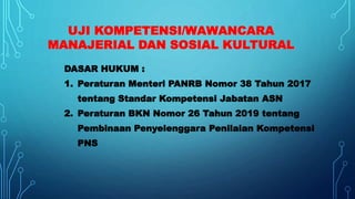 Materi Uji Kompetensi Manajerial Sosial Kultural | PPTX