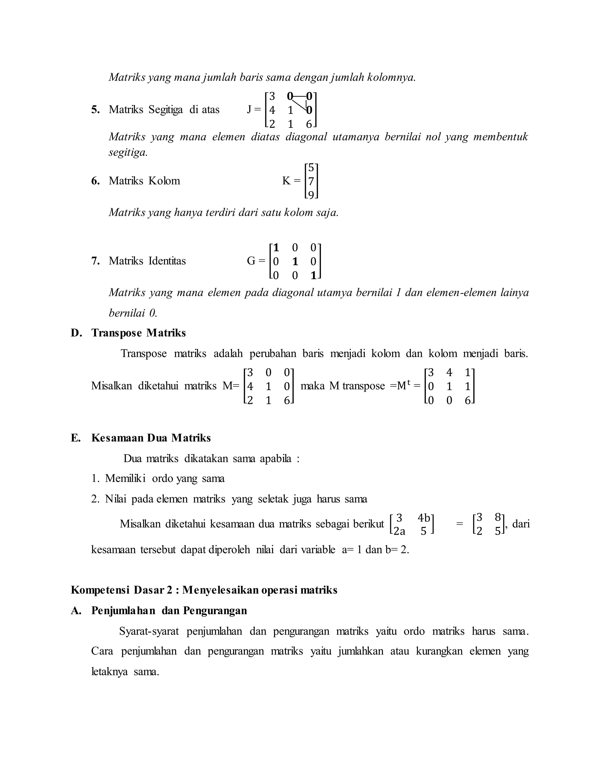 Materi Matriks | DOCX