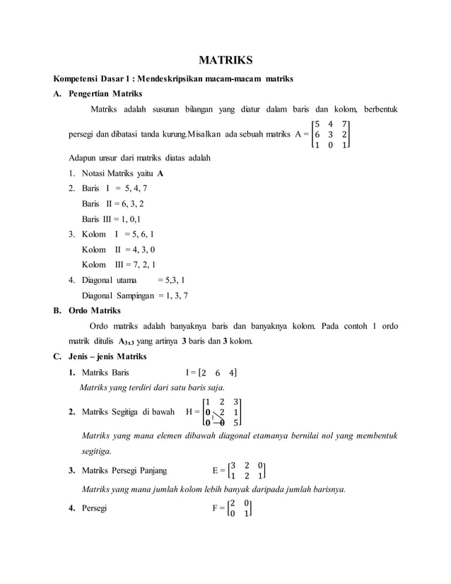 Materi Matriks | DOCX