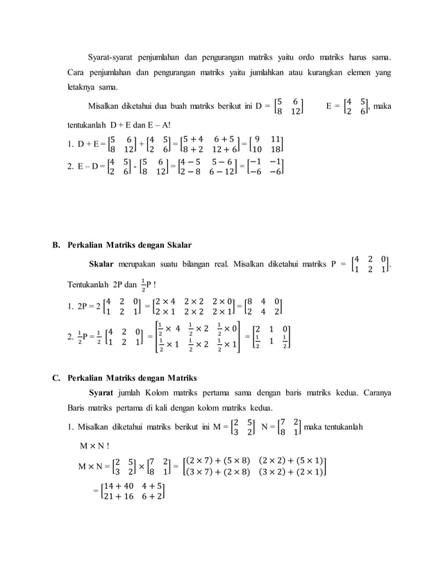 Materi MATRIKS | PDF