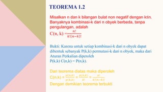 materi pembelajaran matematika kombinasi | PPTX