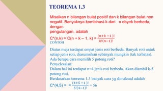 materi pembelajaran matematika kombinasi | PPTX