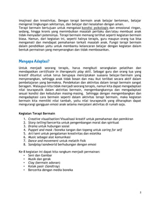 Pembelajaran di Rumah/Sekolah: Adaptasi Kegiatan Terapi Bermain | PDF