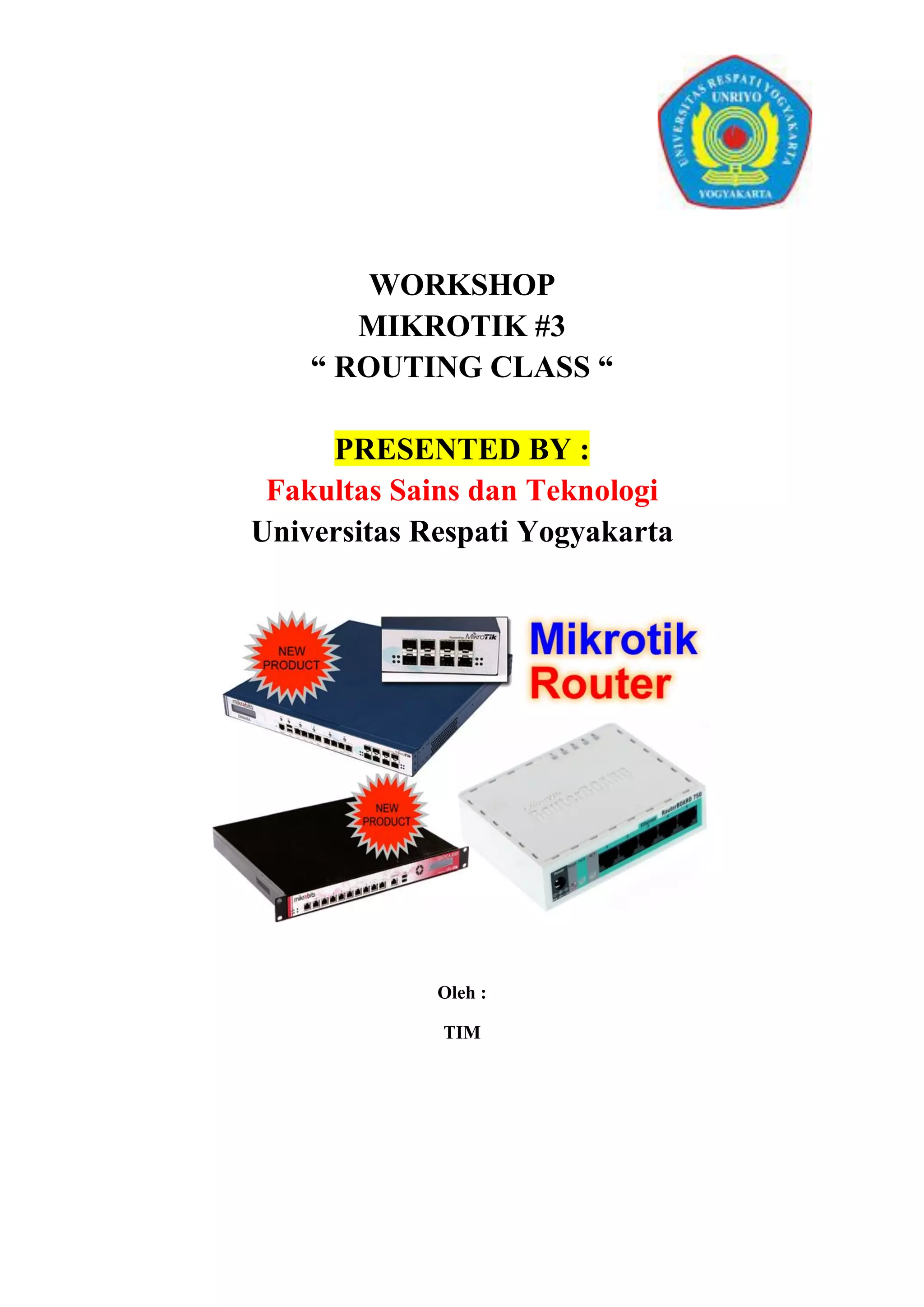 Materi workshop Mikrotik #3 | PDF