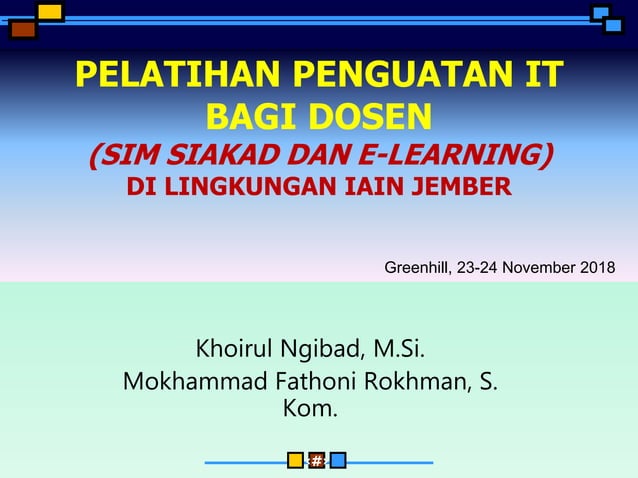 Materi workshop e-learning IAIN Jember | PPTX | Education industry | Industries