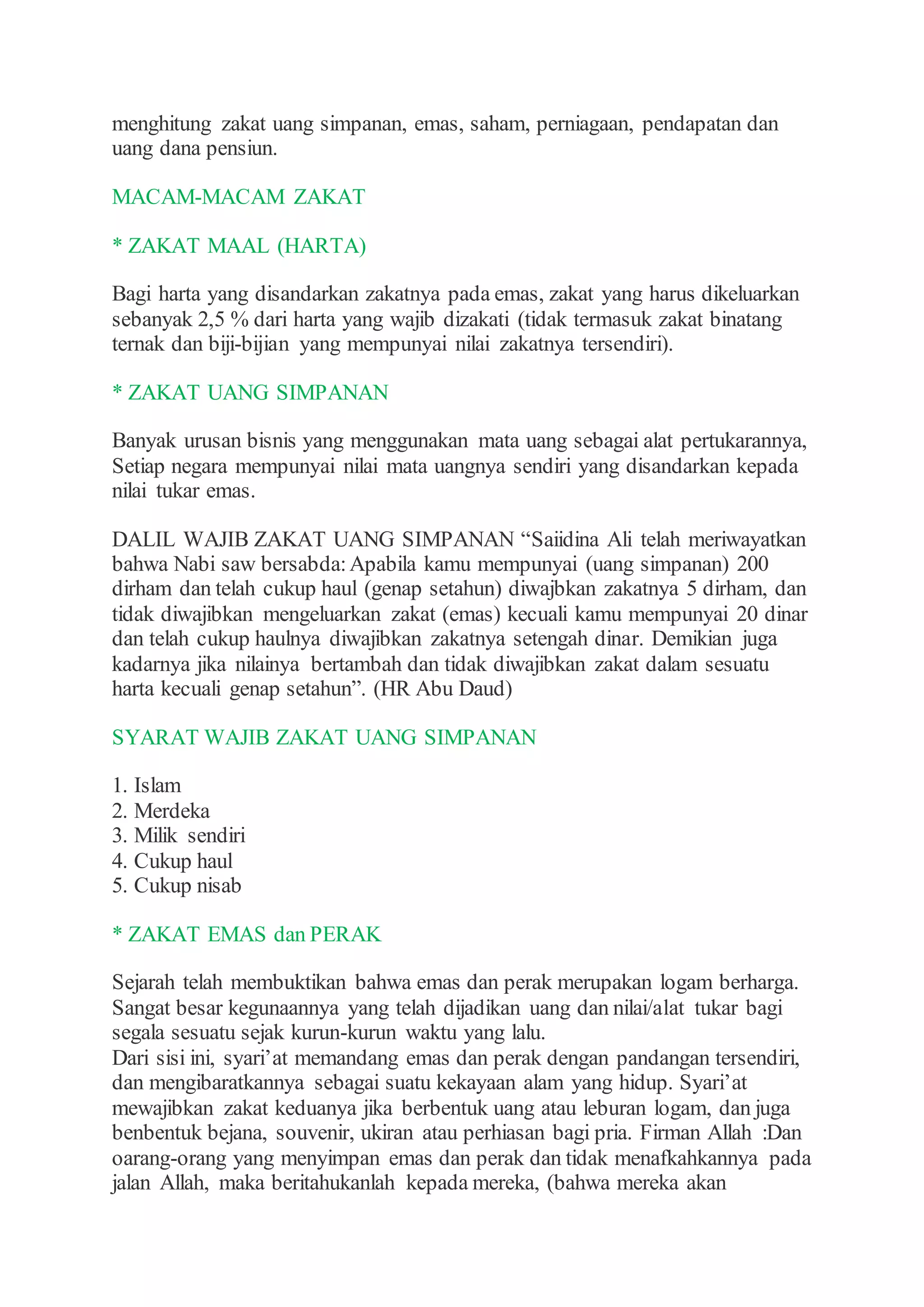 Materi zakat | PDF