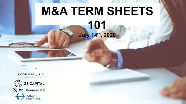 M&A Term Sheets 101 | PPTX | Business Accounting & Finance | Business