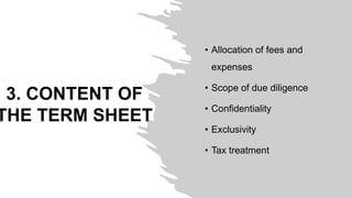 M&A Term Sheets 101 | PPTX