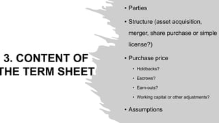 M&A Term Sheets 101 | PPTX