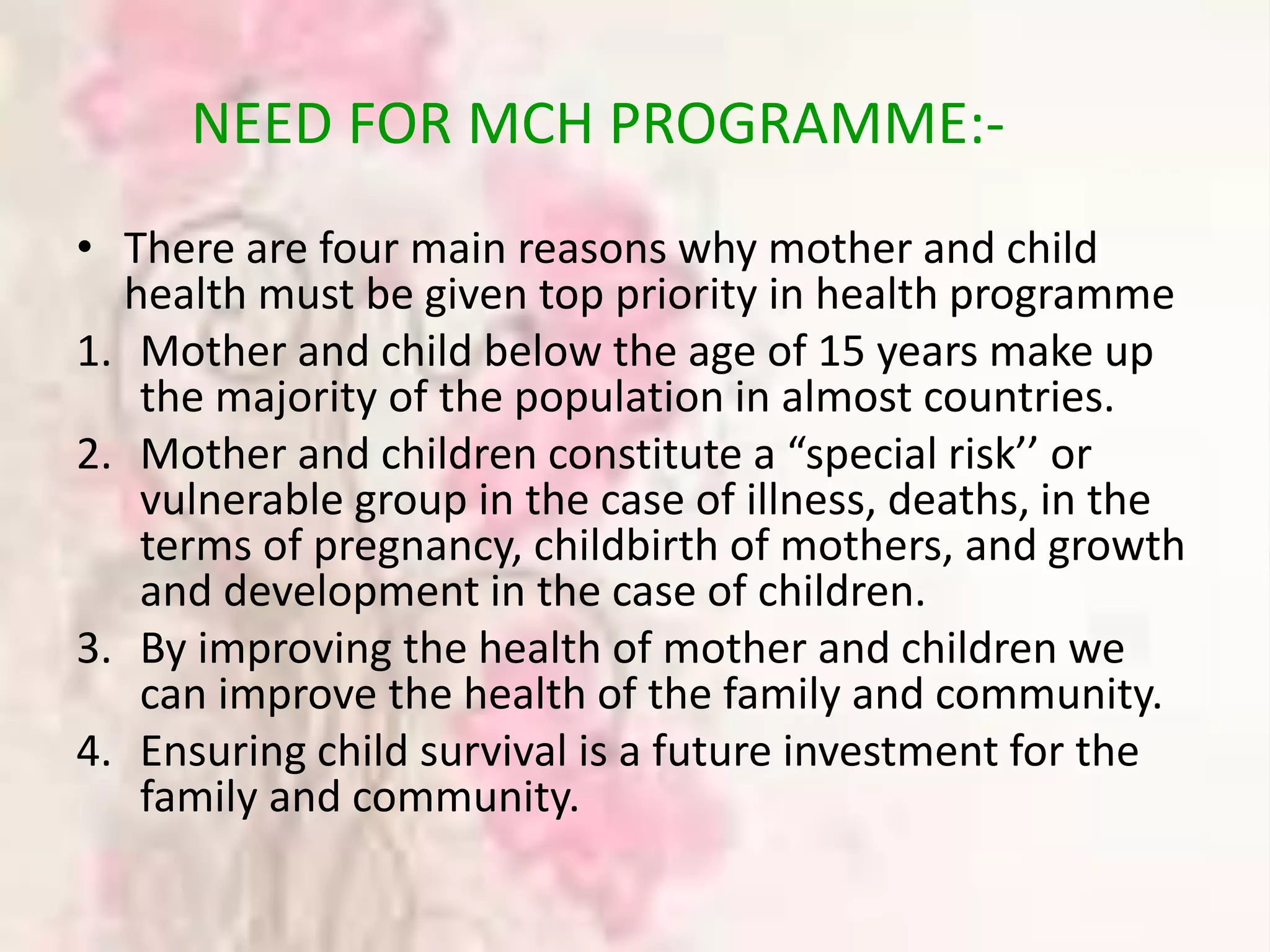 Maternal and child health programme | PPTX