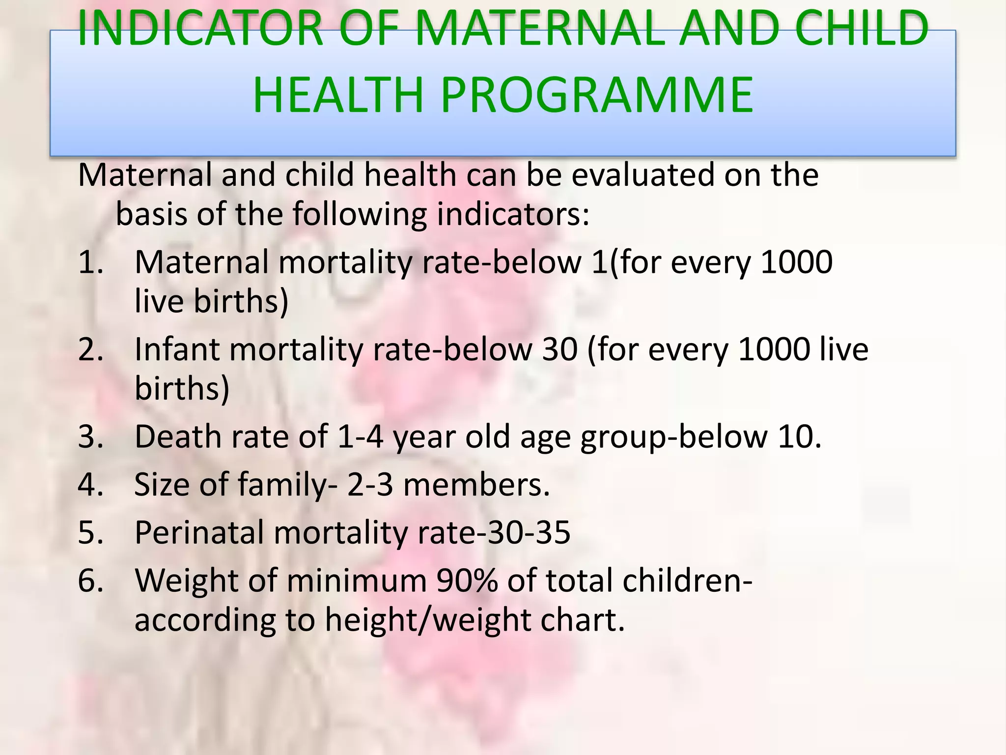 Maternal and child health programme | PPTX