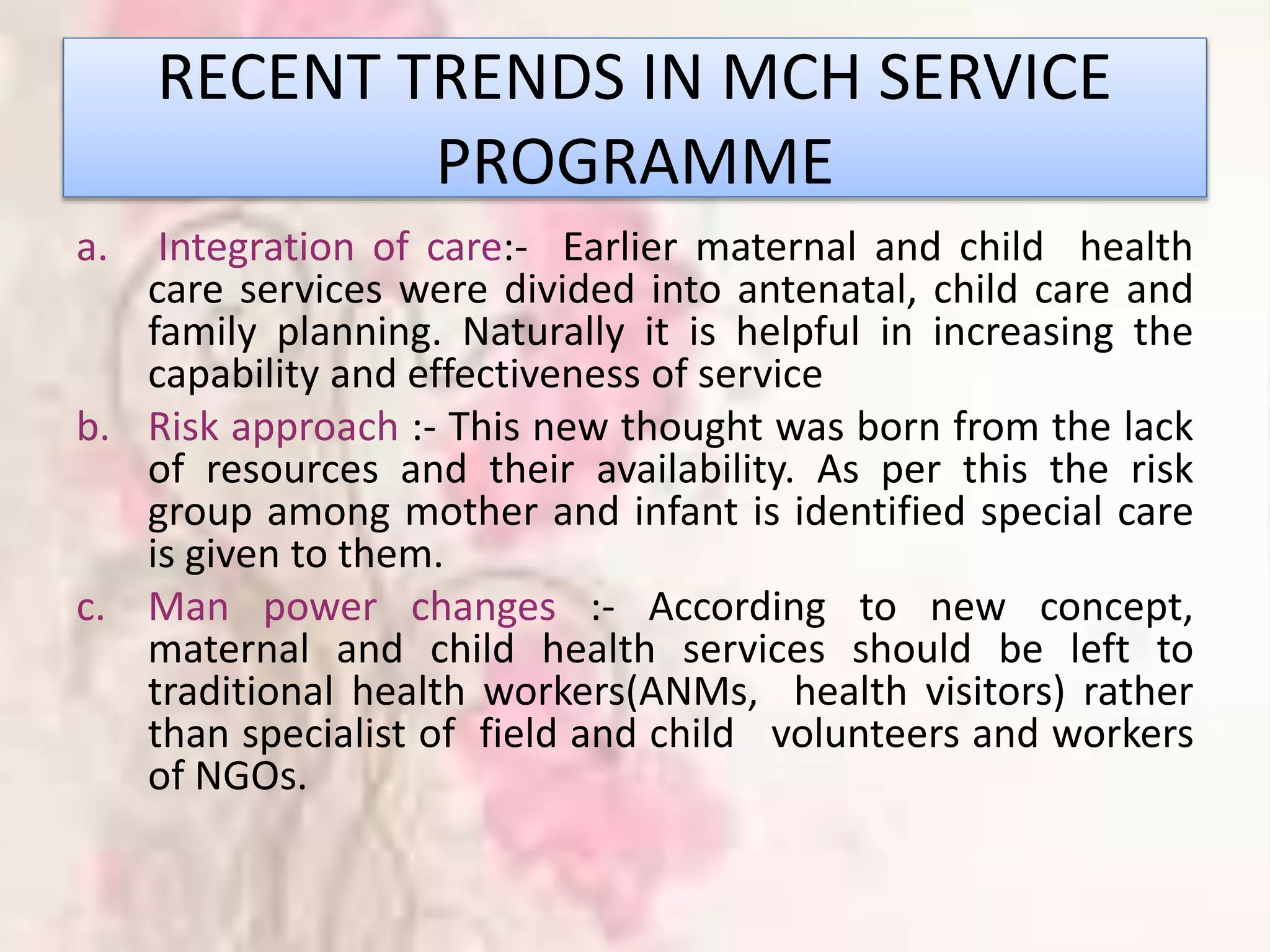 Maternal and child health programme | PPTX